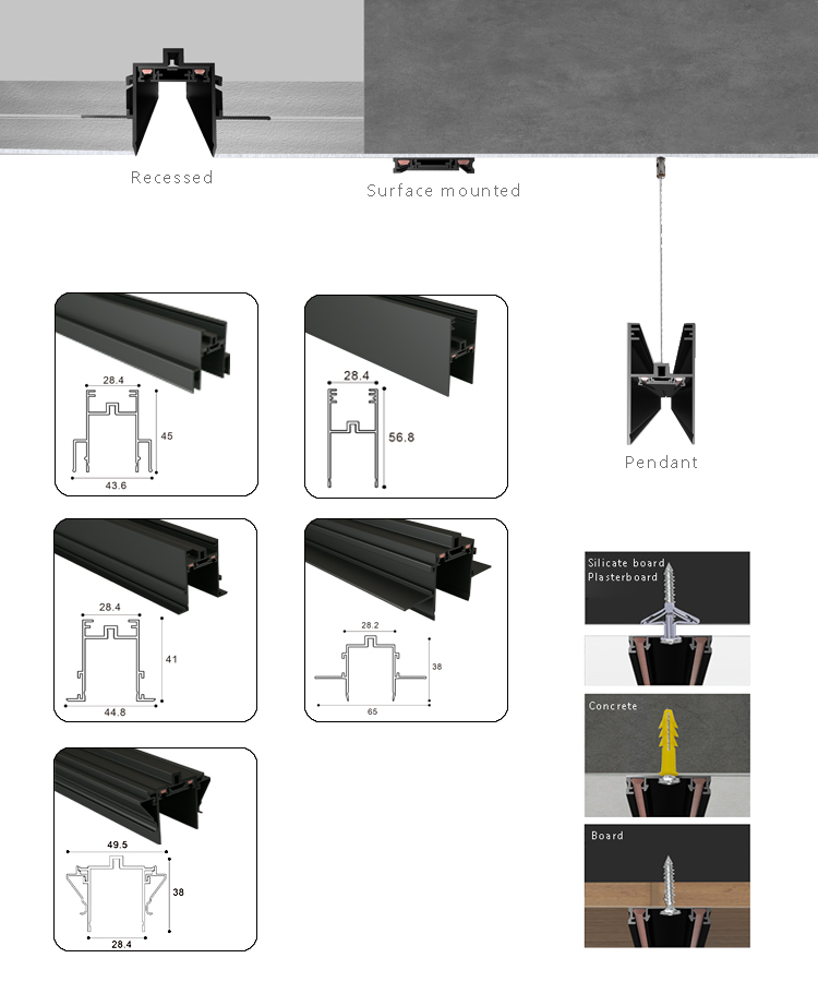 Ultra thin Magnetic Track Light SL-T20