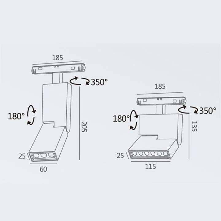 Magnetic suction track lights OBS-3045CX/3046CX