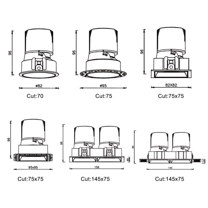 Spotlight Fixture ip44 Ceiling Led Downlight OBS-qt