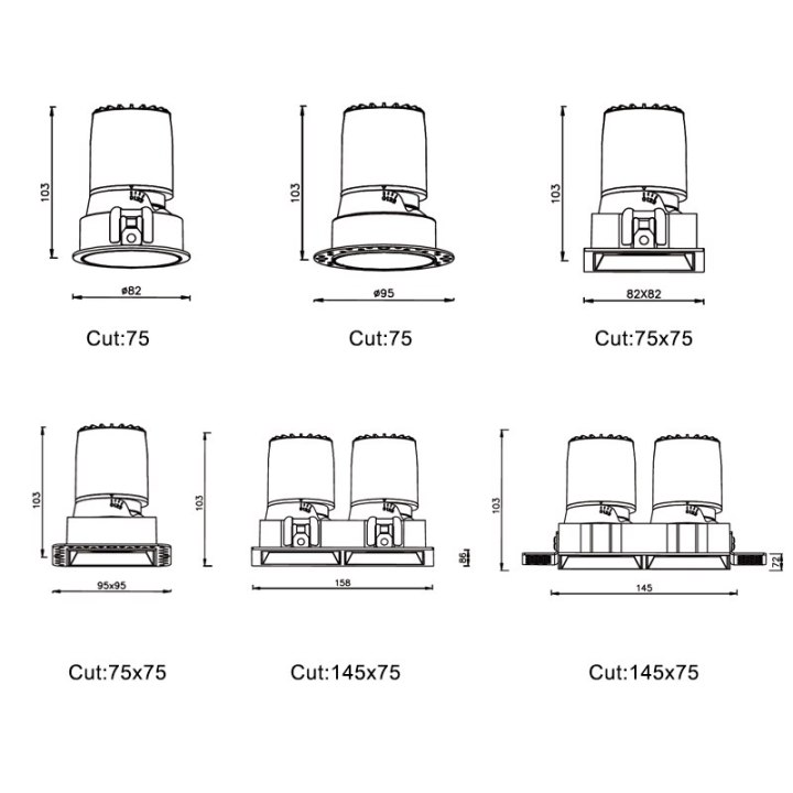 Spotlight Fixture ip44 Ceiling Led Downlight OBS-qt